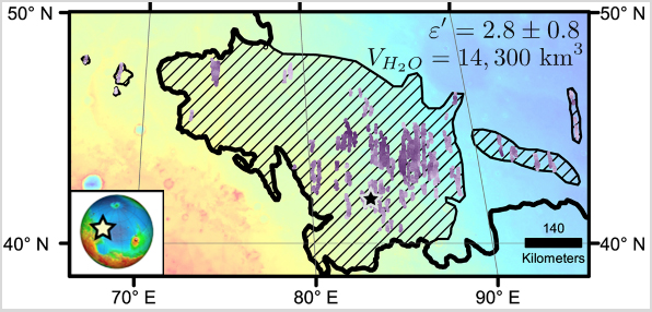 Location of Large Subsurface Water-Ice Deposit in Utopia Planitia, Mars ...