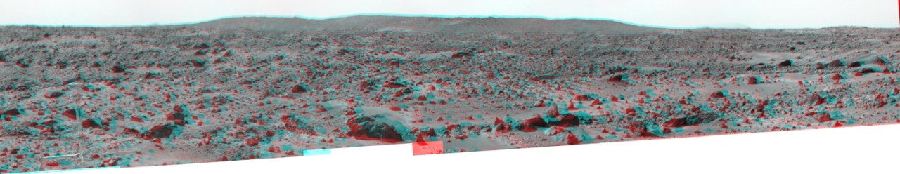 Big Crater as Viewed by Pathfinder Lander - Anaglyph - NASA Science