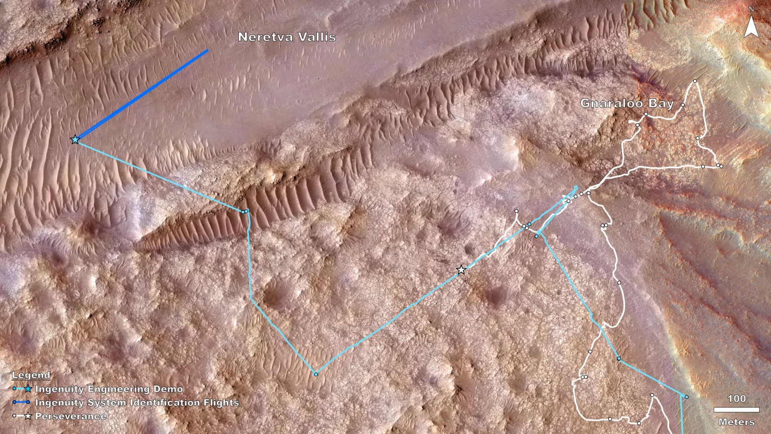 Rover, Helicopter Locations in Jezero Crater - NASA Science
