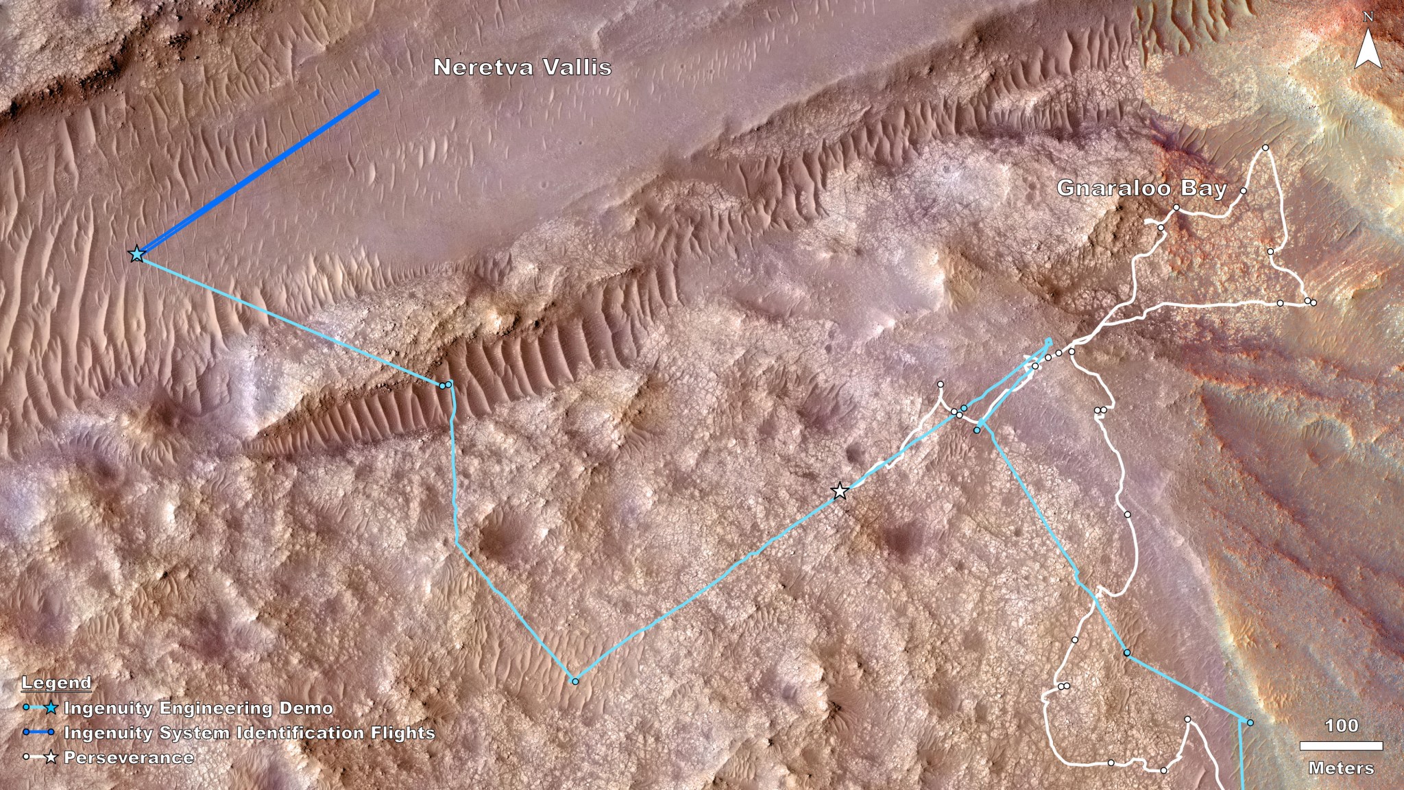 Rover, Helicopter Locations in Jezero Crater - NASA Science