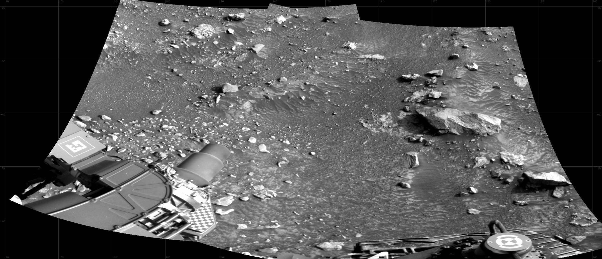 Sol 4191: Right Navigation Camera, Cylindrical Projection - NASA Science