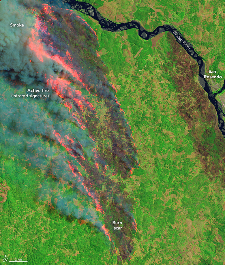 Fires Blaze Through South-Central Chile - NASA Science